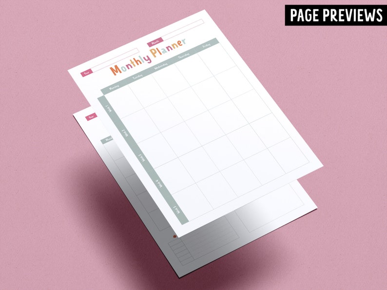 Fillable Printable Monthly, Weekly and Daily Planner Pages for Teachers ...
