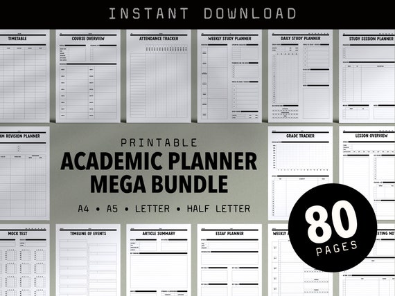 Printable Academic Mega Bundle for Students // A4 A5 - Etsy
