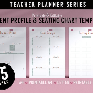 Fillable Printable Student Profile, Student List and Seating Chart ...