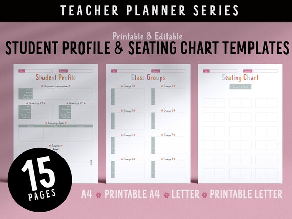 Fillable Printable Student Profile Student List and Seating - Etsy