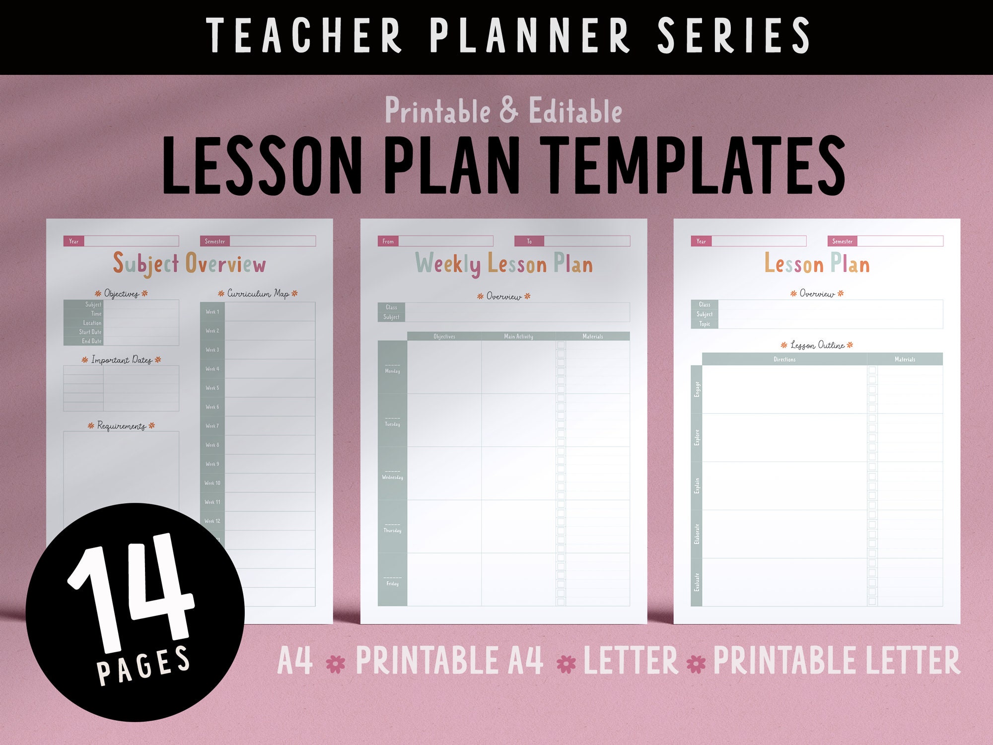 Fillable Printable Lesson Plan and Curriculum Map Templates for ...
