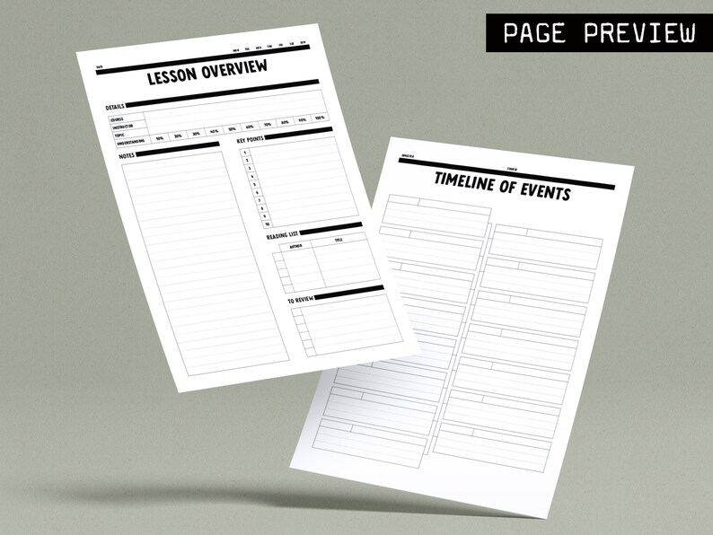 Printable Advanced Academic Note Taking Pages for Students // A4 A5 ...