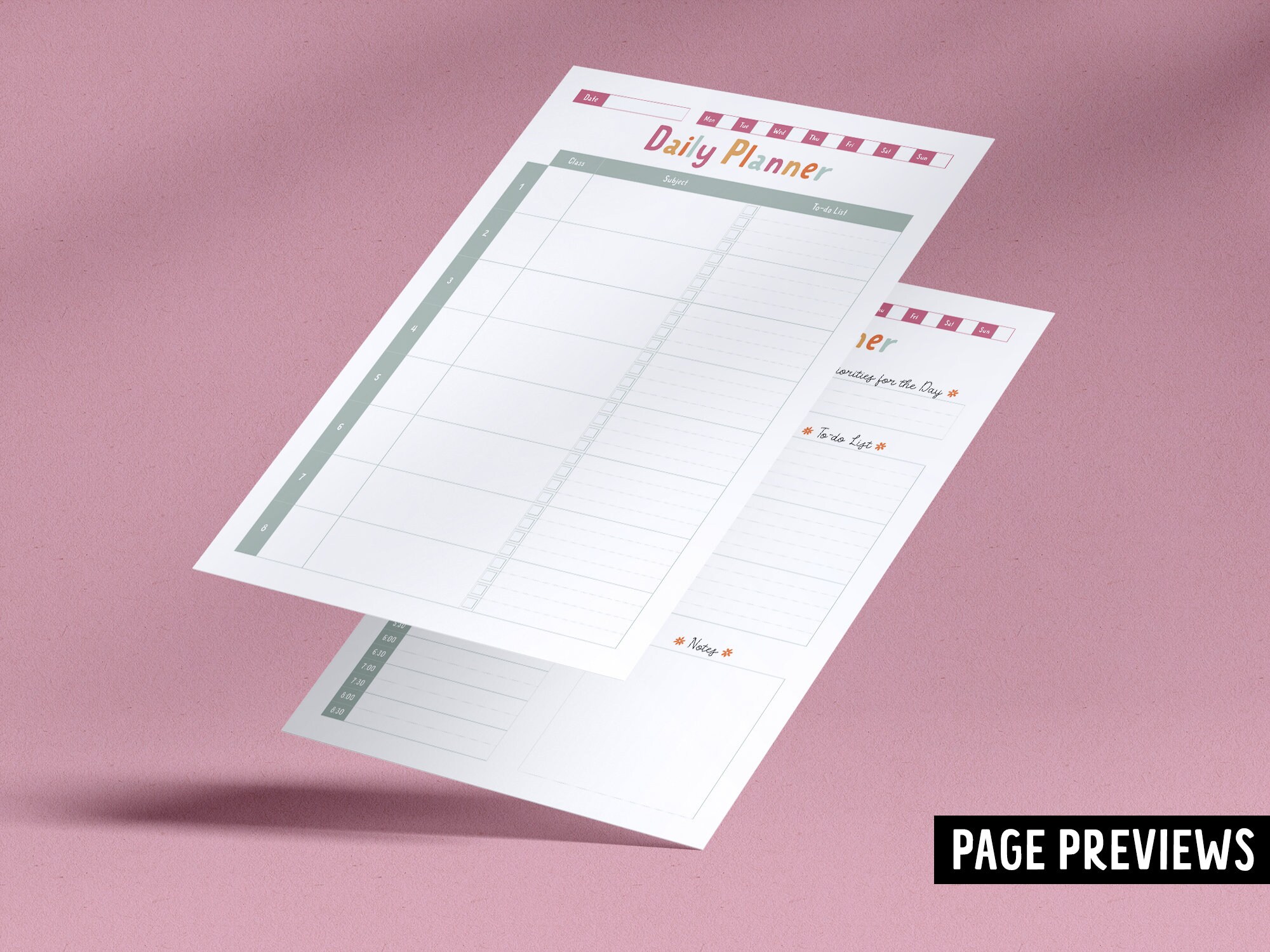 Fillable Printable Monthly, Weekly and Daily Planner Pages for Teachers ...