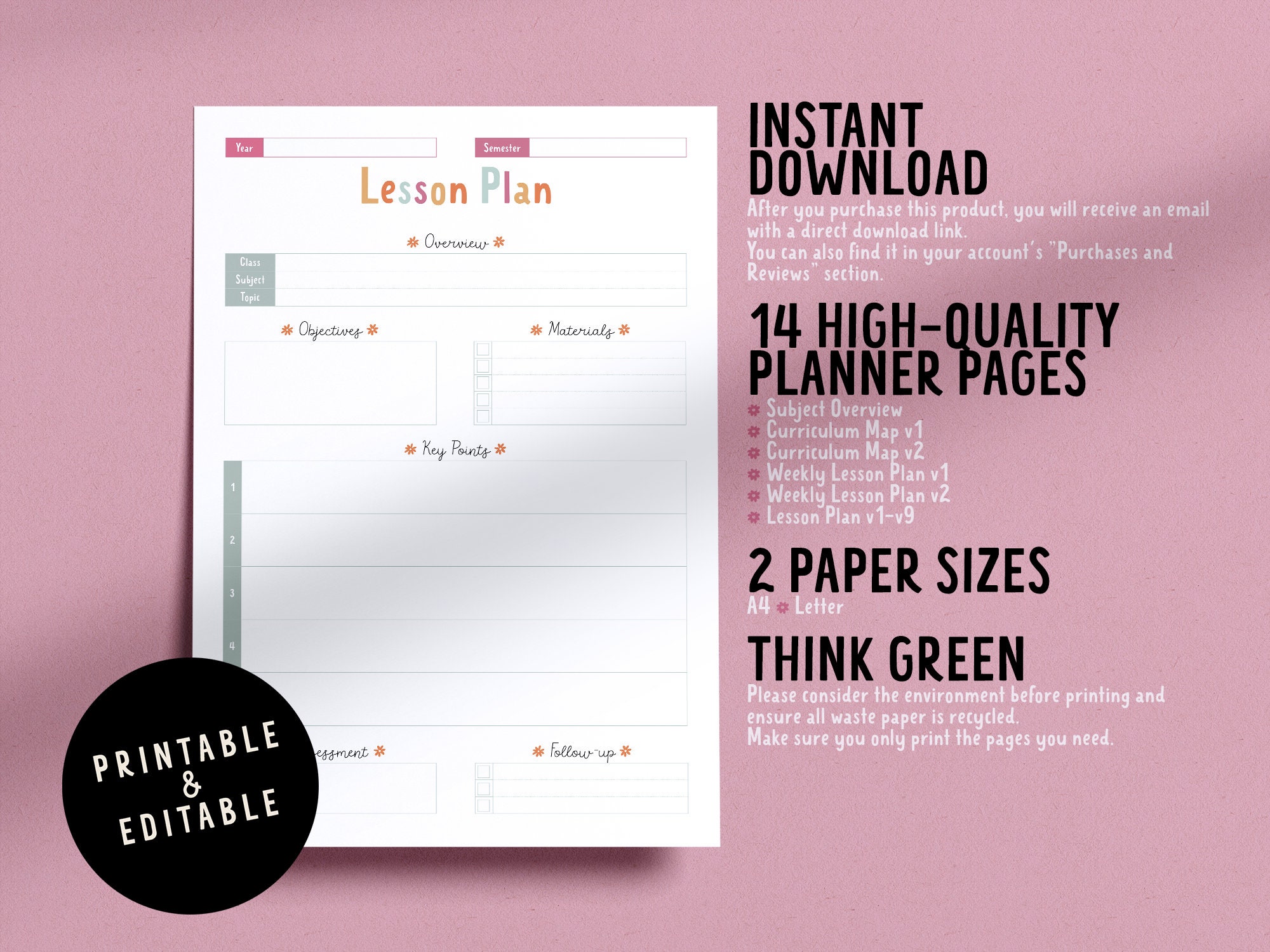 Fillable Printable Lesson Plan and Curriculum Map Templates for ...