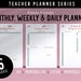 Fillable Printable Monthly, Weekly and Daily Planner Pages for Teachers ...