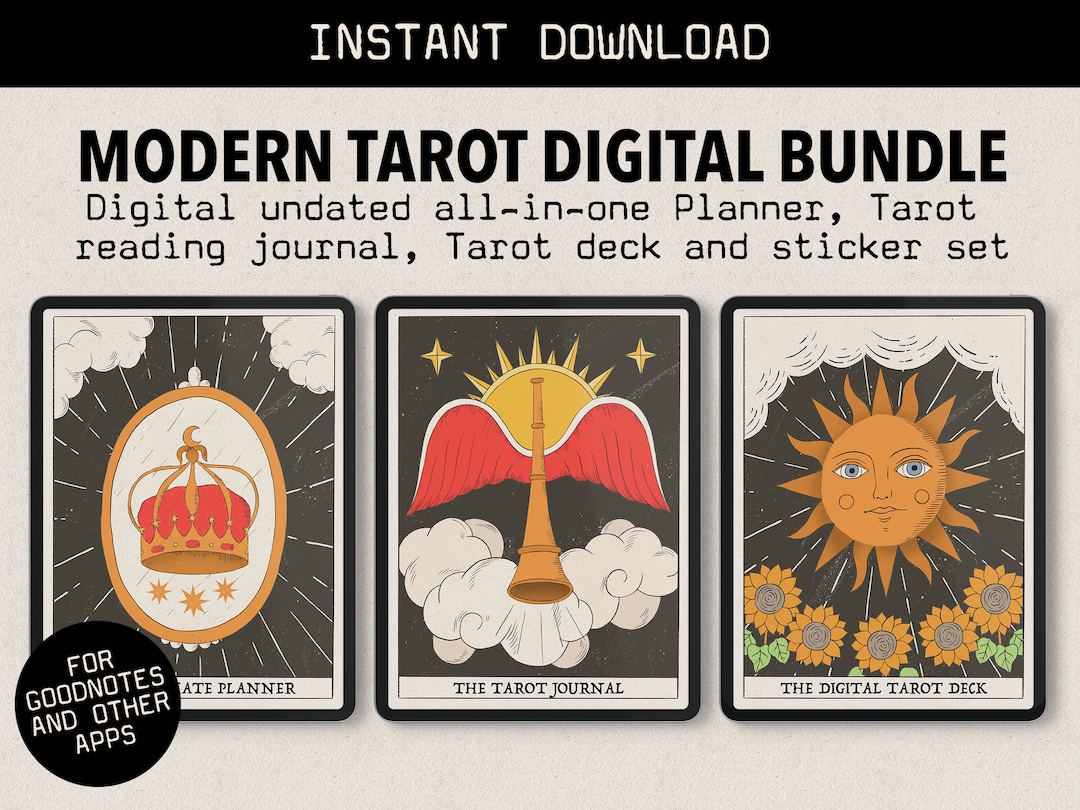 Modern Tarot Bundle // Digital All-in-one Undated Planner, Tarot ...