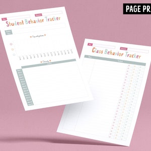 Printable Grade and Behavior Tracker Planner Pages for Teachers // 6 ...