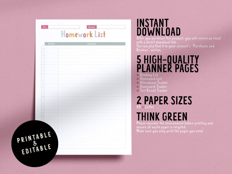 Fillable Printable Lists and Class Roster Planner Pages for Teachers ...