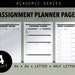Printable Academic Assignment Planner Pages for Students // A4 + A5 ...