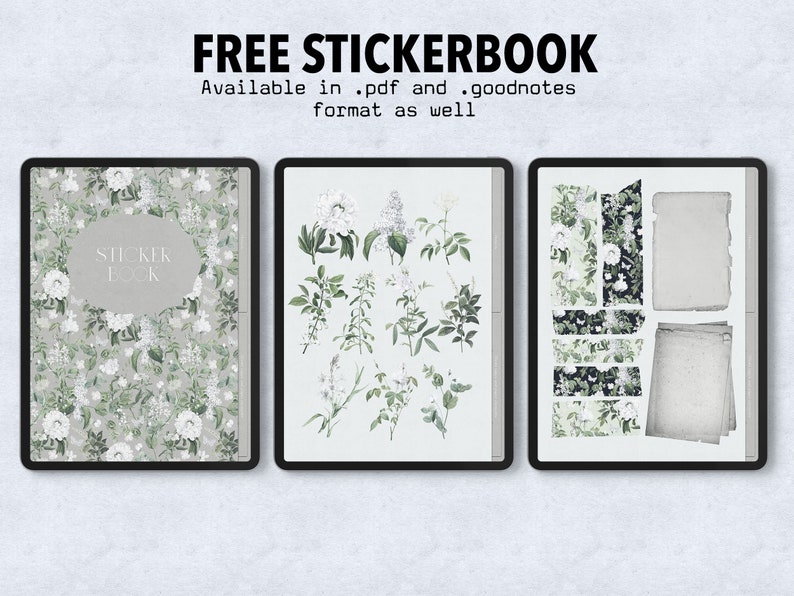 Floral Undated Digital Planner - Midnight Green Edition - Etsy
