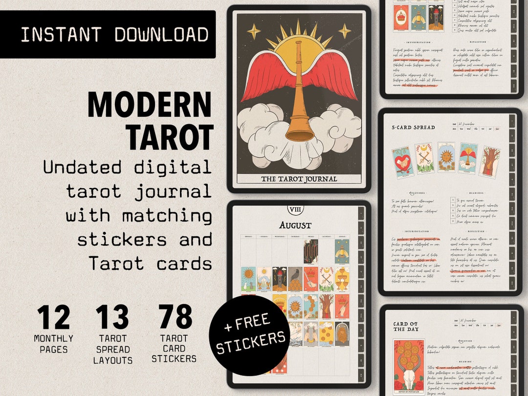 Undated Digital Tarot Reading Journal & Digital Tarot Deck - Etsy