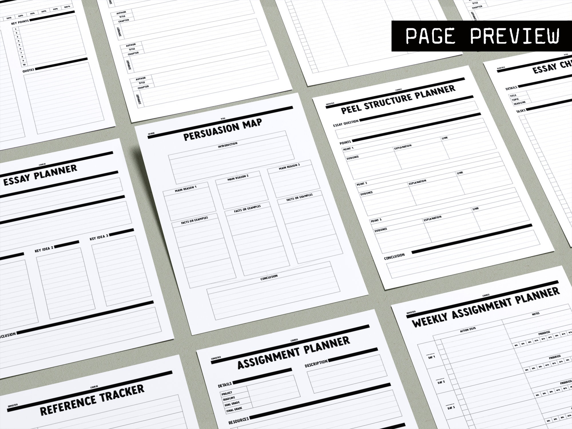 Printable Academic Mega Bundle for Students // A4 + A5 + Letter + Half ...