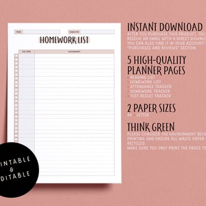 Fillable Printable Lists and Class Roster Planner Pages for Teachers ...