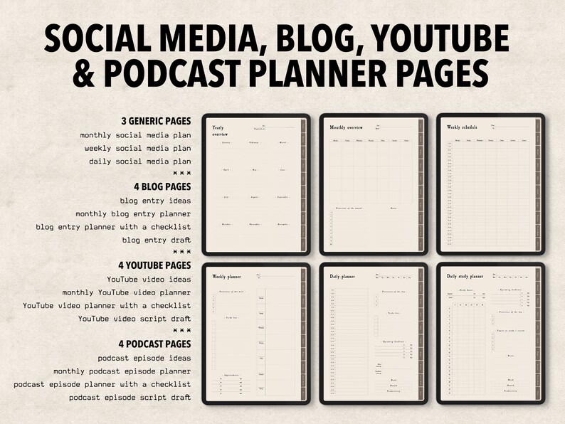 Light Academia / Cottagecore Inspired Undated Digital Planner ...