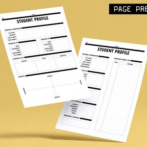 Printable Student Profile, Student List and Seating Chart Templates for ...