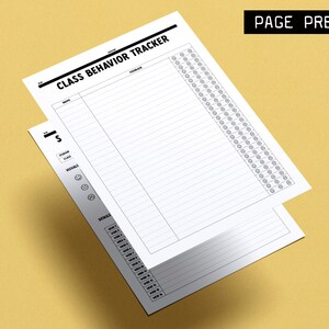 Printable Grade and Behavior Tracker Planner Pages for Teachers // A4 ...