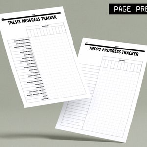 Printable Academic Thesis Progress Tracker for Students // A4 + A5 + Letter + Half-letter - Etsy