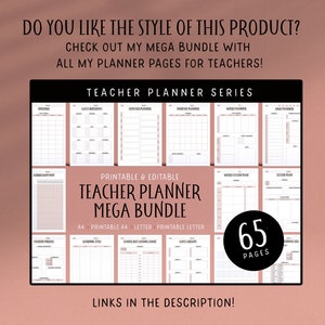 Printable Grade and Behavior Tracker Planner Pages for Teachers // 6 ...