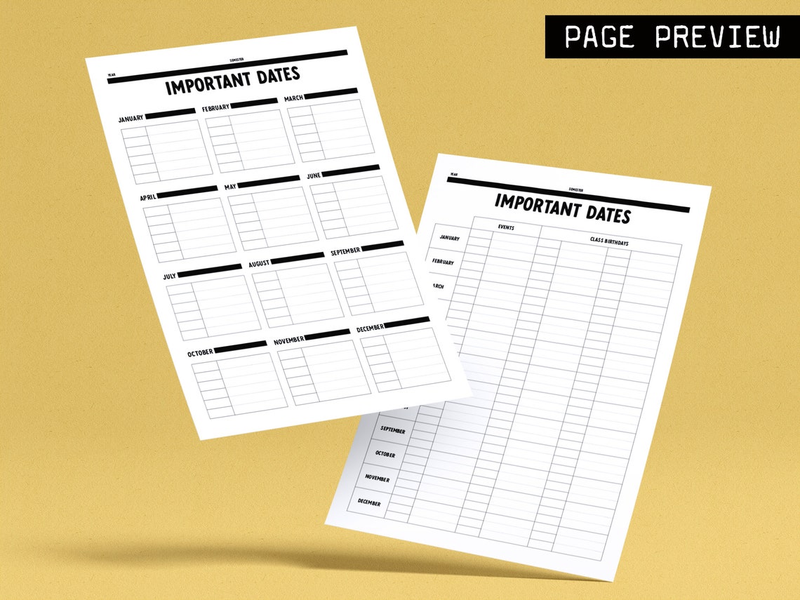 Printable Semester Planner Pages for Teachers // A4 A5 - Etsy