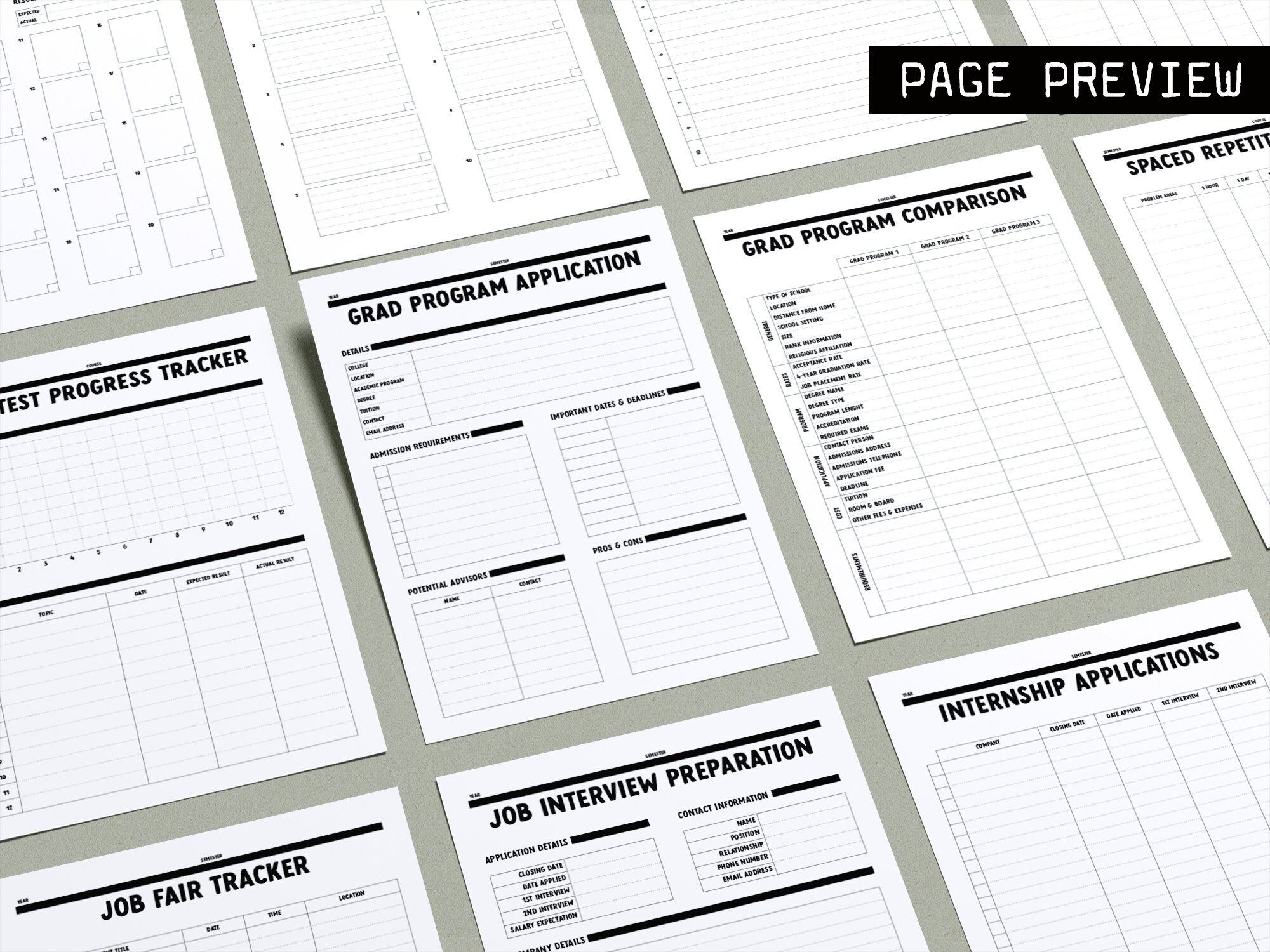 Printable Academic Mega Bundle for Students // A4 A5 Letter Half-letter ...
