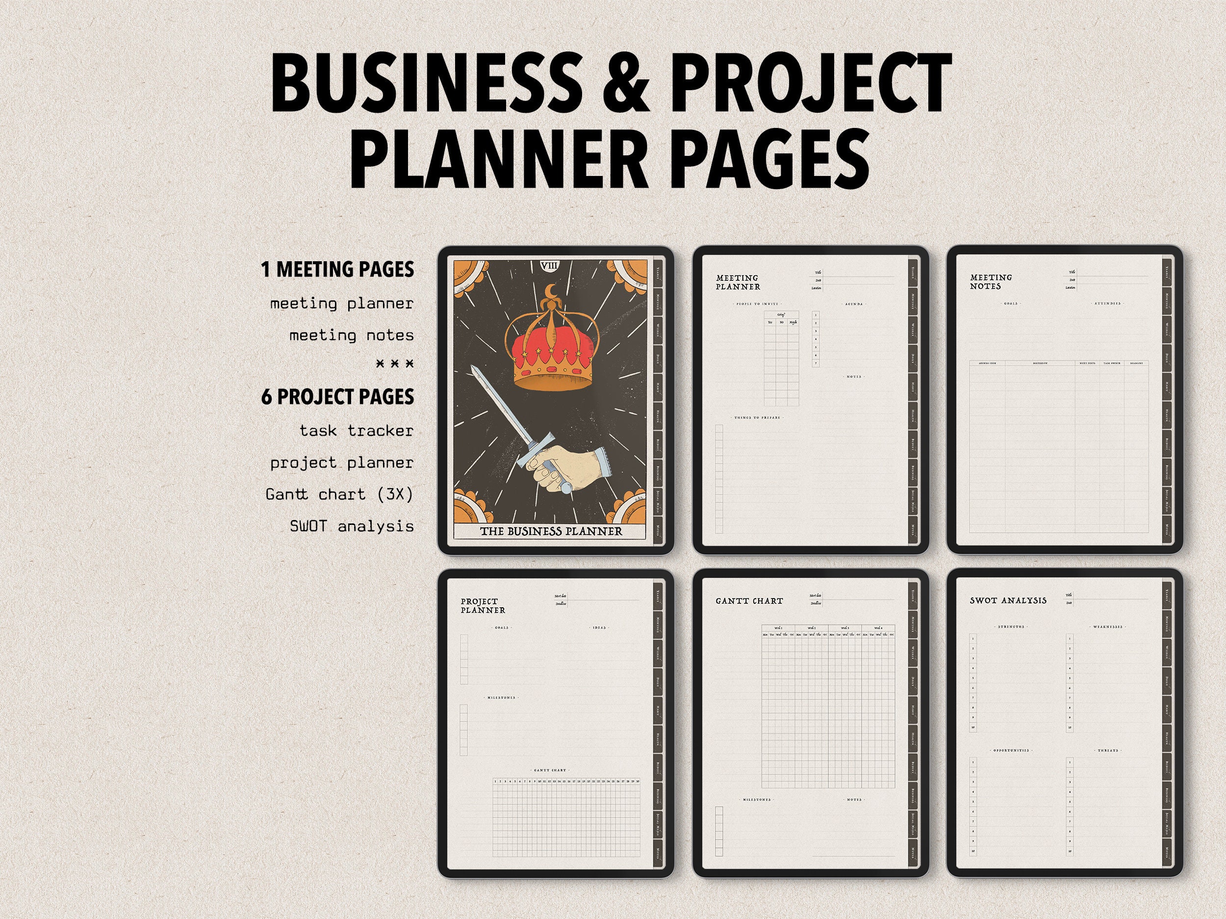 Tarot Inspired Undated All-in-one Digital Planner & Sticker Set - Etsy