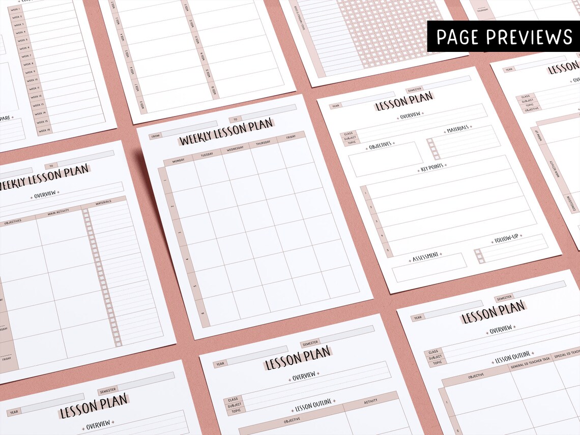 Fillable Printable Lesson Plan and Curriculum Map Templates - Etsy