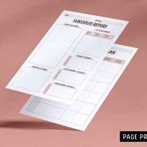 Fillable Printable Substitute Plan, Substitute Notes and Substitute ...