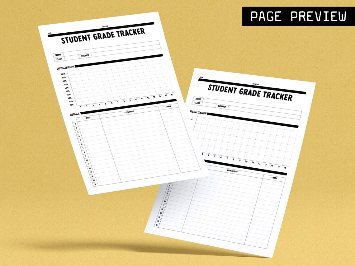 Printable Grade and Behavior Tracker Planner Pages for Teachers // A4 ...