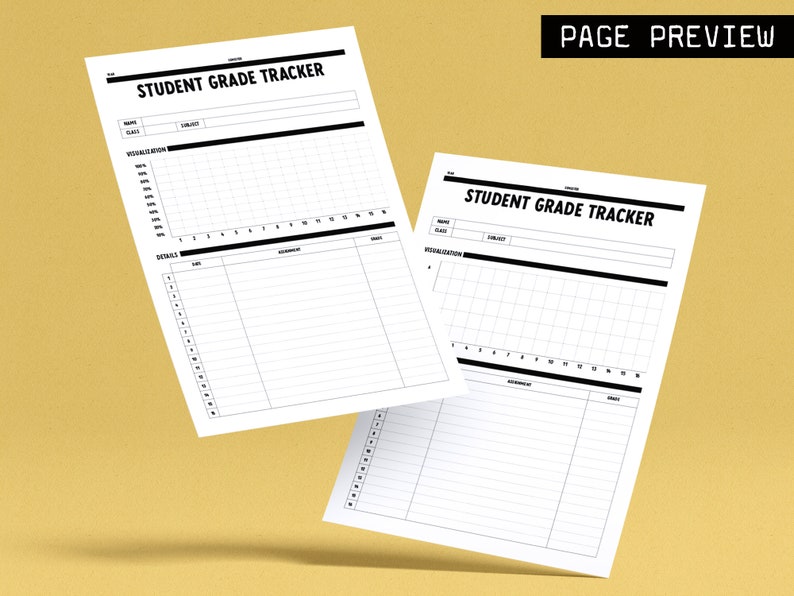 Printable Grade and Behavior Tracker Planner Pages for Teachers // A4 ...