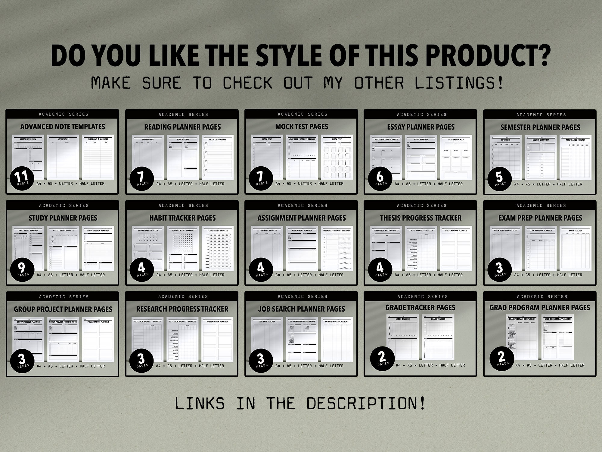 Printable Academic Research Tracking Planner Pages for Students // A4 ...