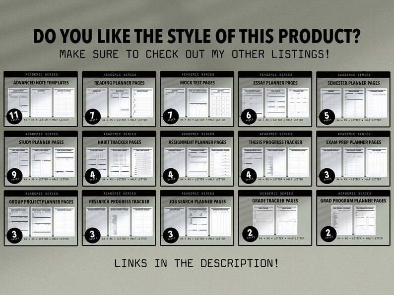 Printable Career Planner Pages for Students // A4 + A5 + Letter + Half ...