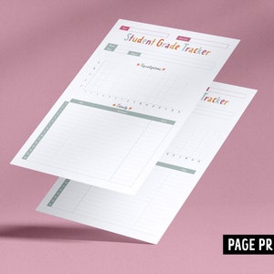 Printable Grade and Behavior Tracker Planner Pages for Teachers // 6 ...