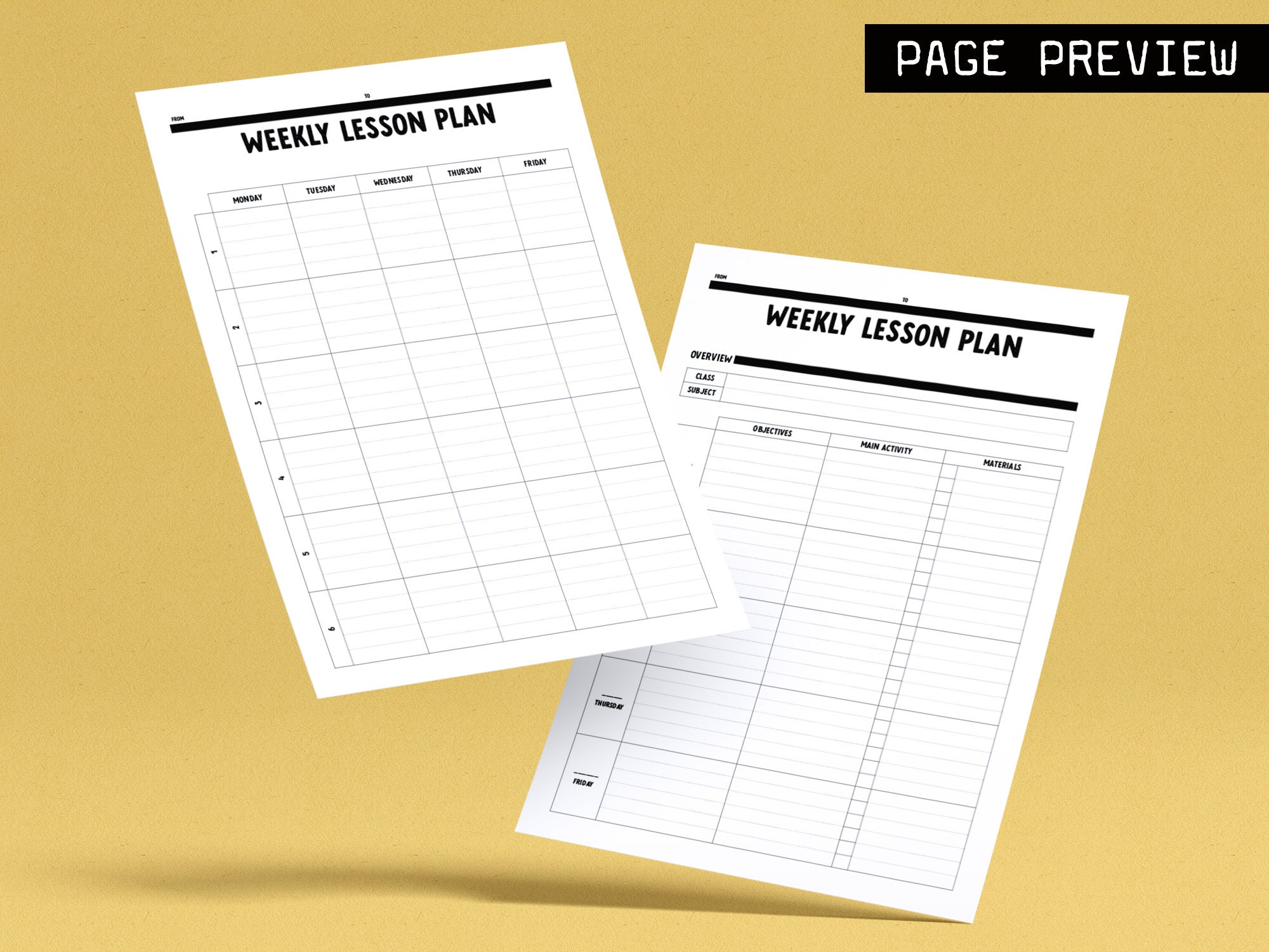 Printable Lesson Plan and Curriculum Map Templates for Teachers // A4 ...