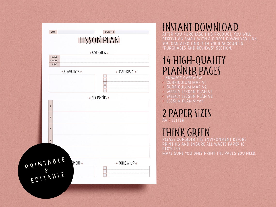 Fillable Printable Lesson Plan and Curriculum Map Templates for ...