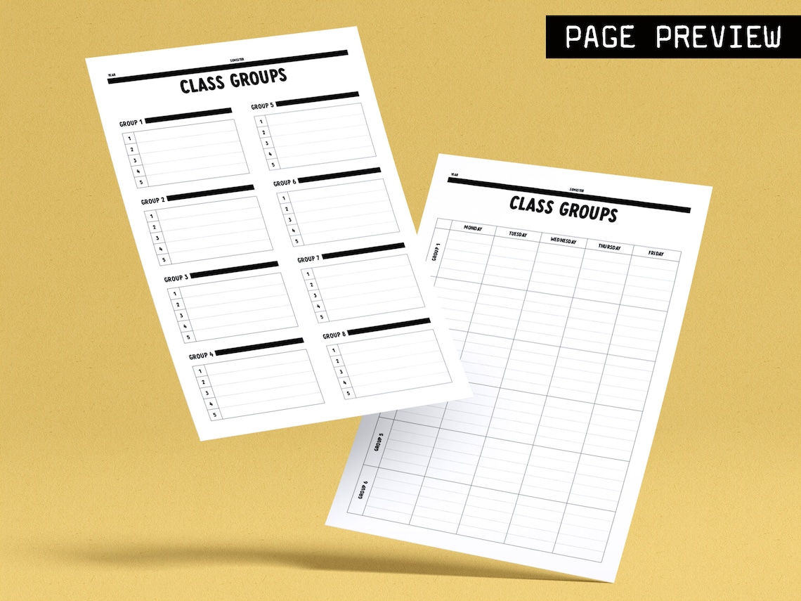 Printable Student Profile, Student List and Seating Chart Templates for ...