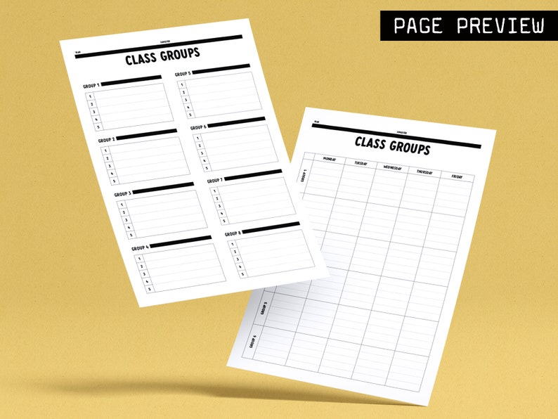 Printable Student Profile, Student List and Seating Chart Templates for ...