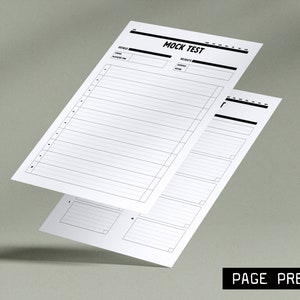 Printable Mock Test Templates for Students // A4 + A5 + Letter + Half ...