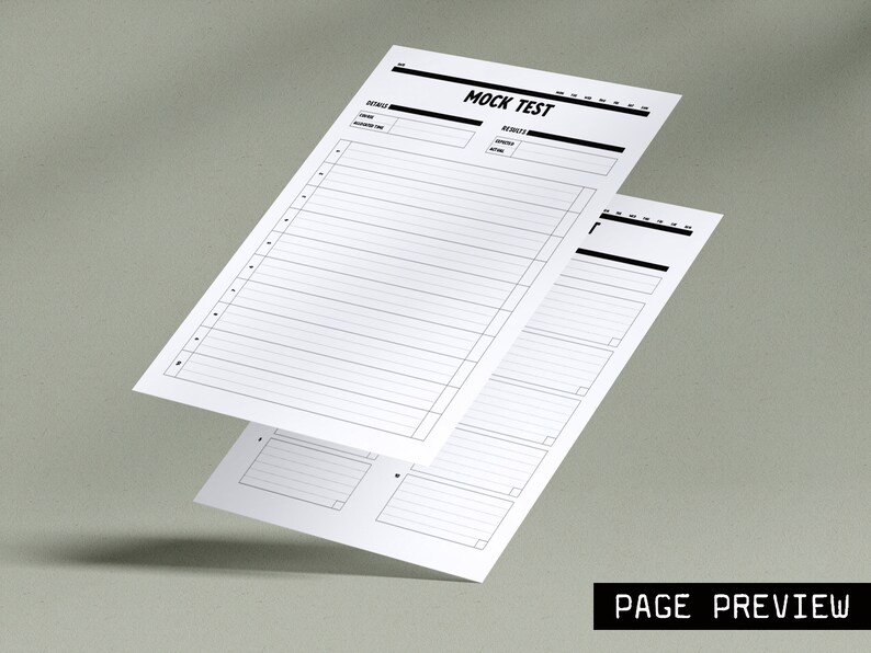 Printable Mock Test Templates for Students // A4 + A5 + Letter + Half ...