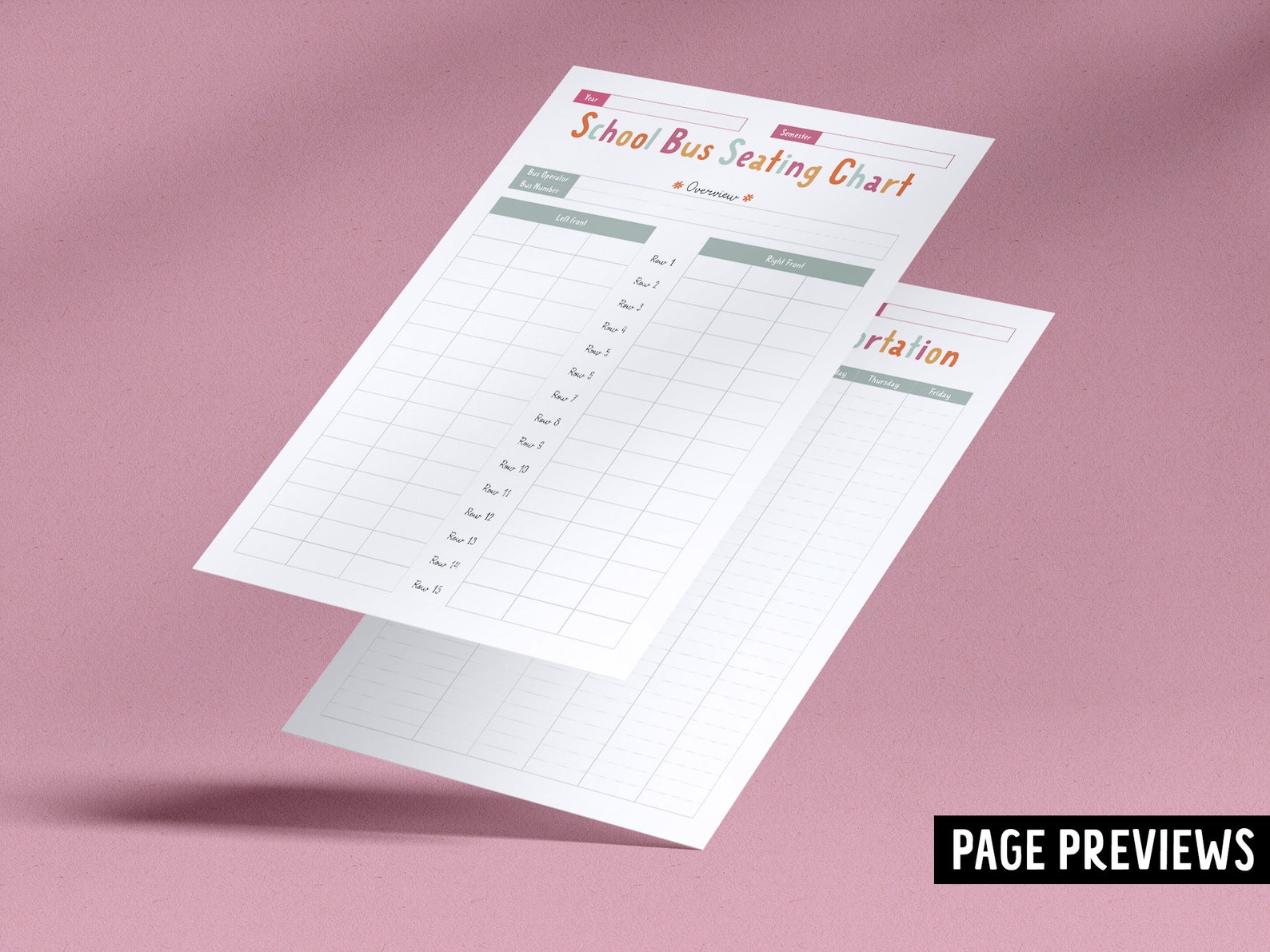 Fillable Printable Student Profile, Student List and Seating Chart ...