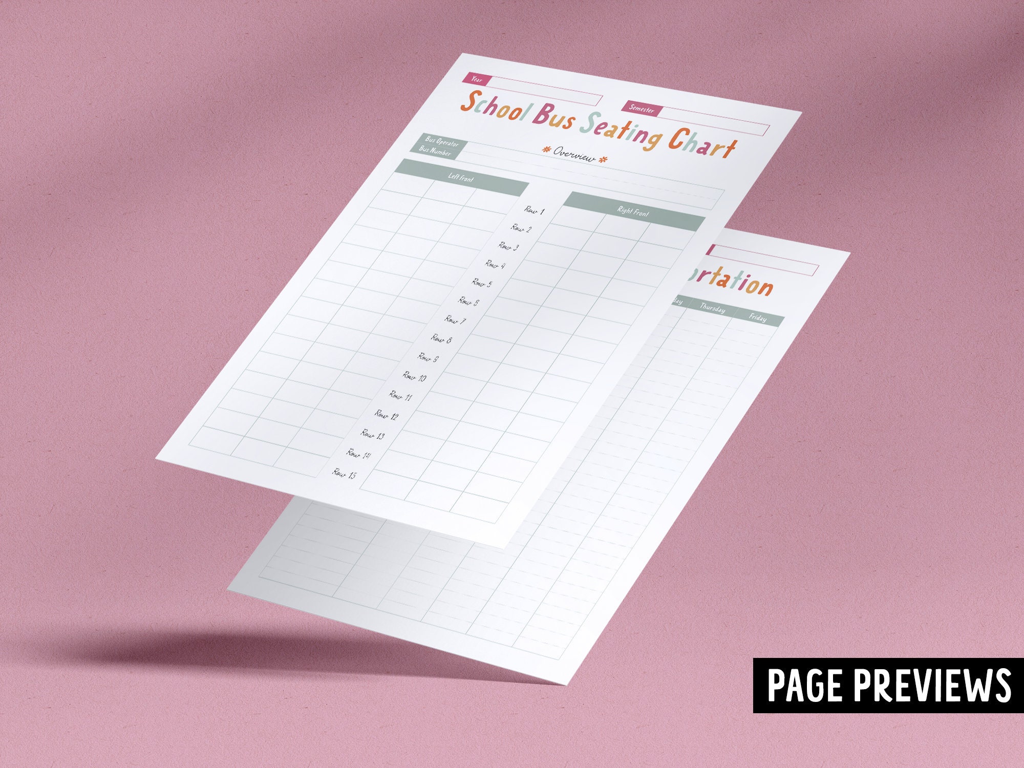 Fillable Printable Student Profile, Student List and Seating Chart ...