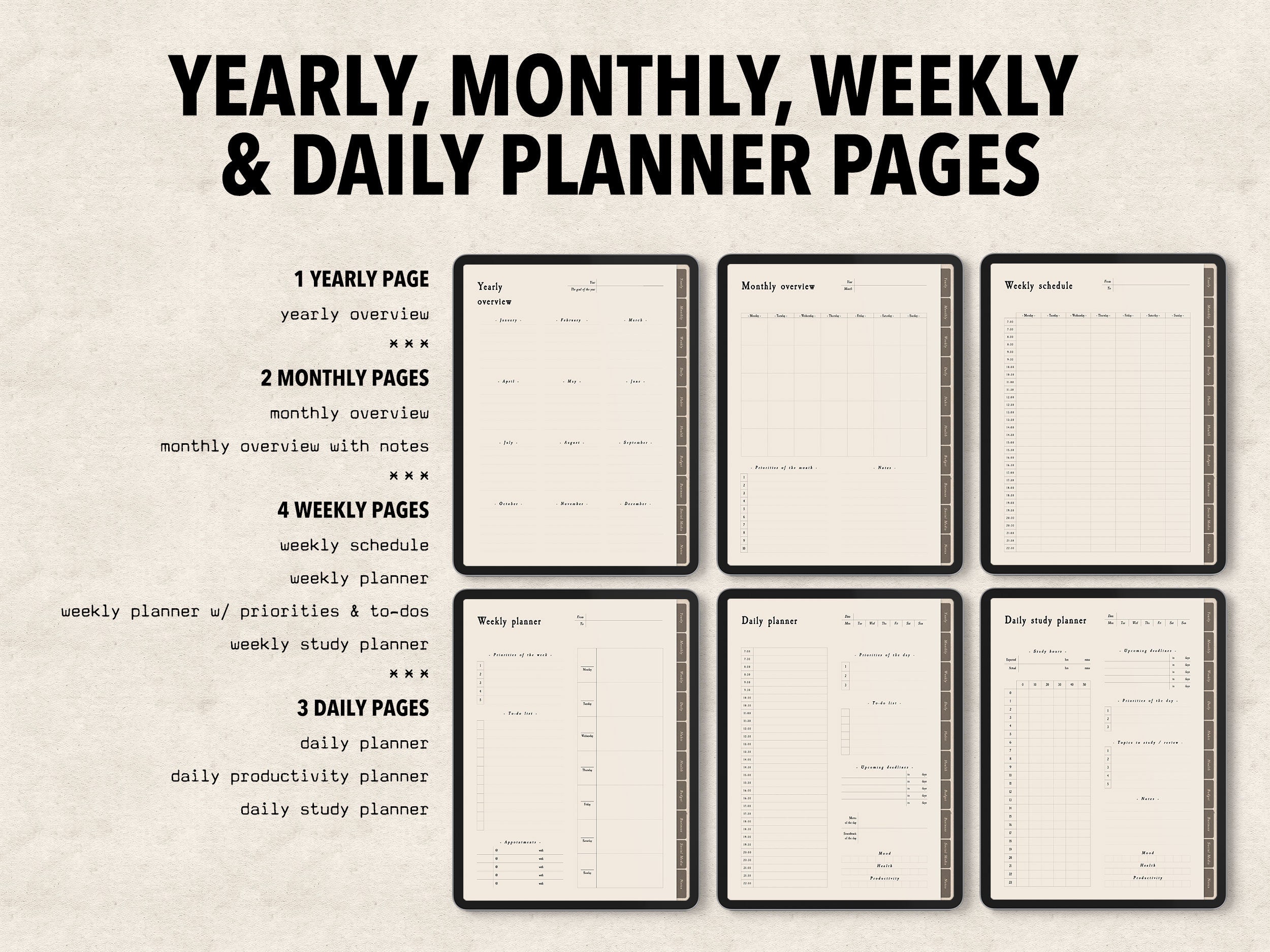 Light Academia / Cottagecore Inspired Undated Digital Planner ...