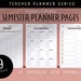 Fillable Printable Semester Planner Pages for Teachers // 9 Pages // A4 ...