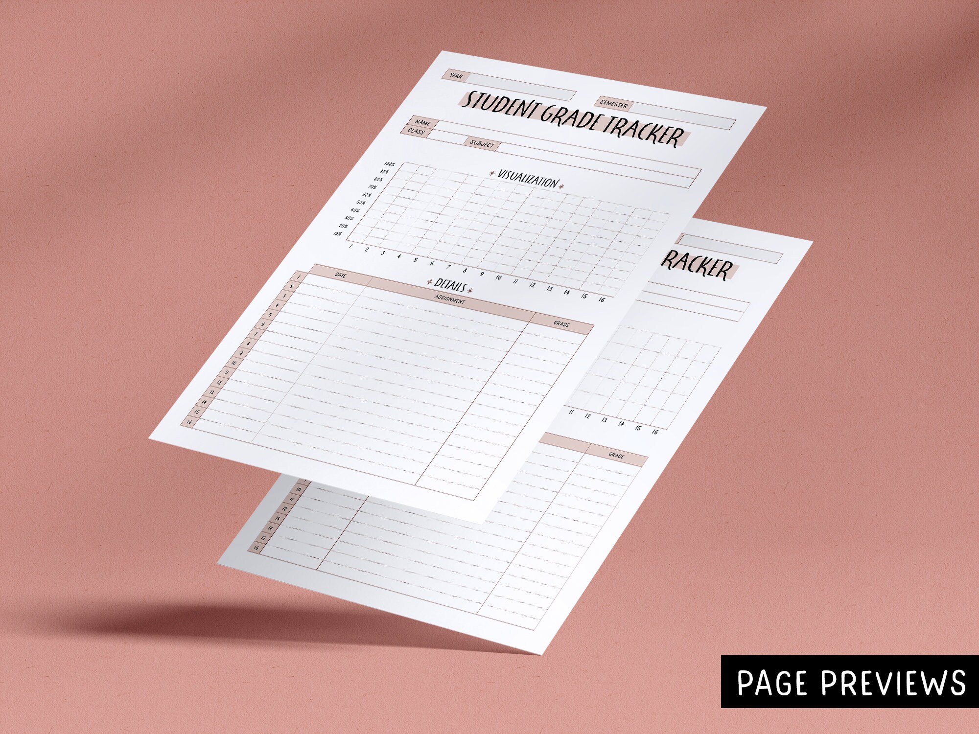 Printable Grade and Behavior Tracker Planner Pages for Teachers // 6 ...