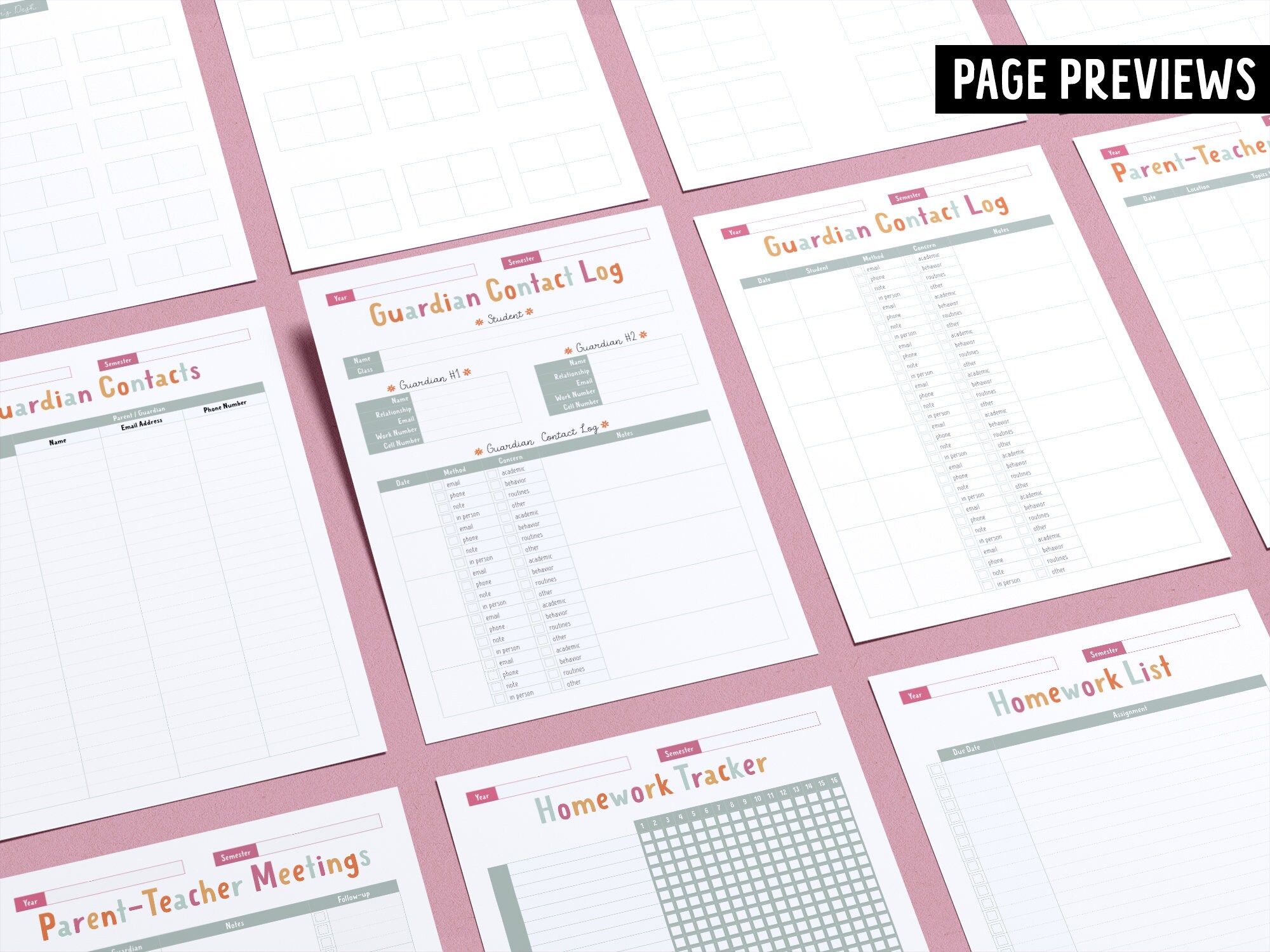 Fillable Printable Planner Bundle for Teachers // 65 Pages // A4 ...