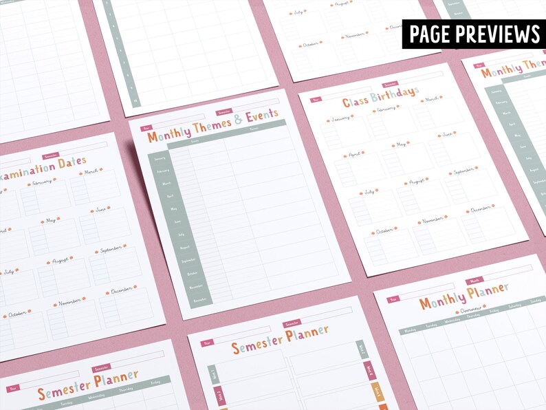 Fillable Printable Planner Bundle for Teachers // 65 Pages // A4 ...