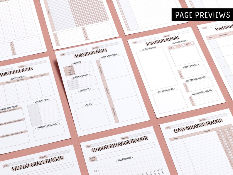 Fillable Printable Planner Bundle for Teachers // 65 Pages // - Etsy