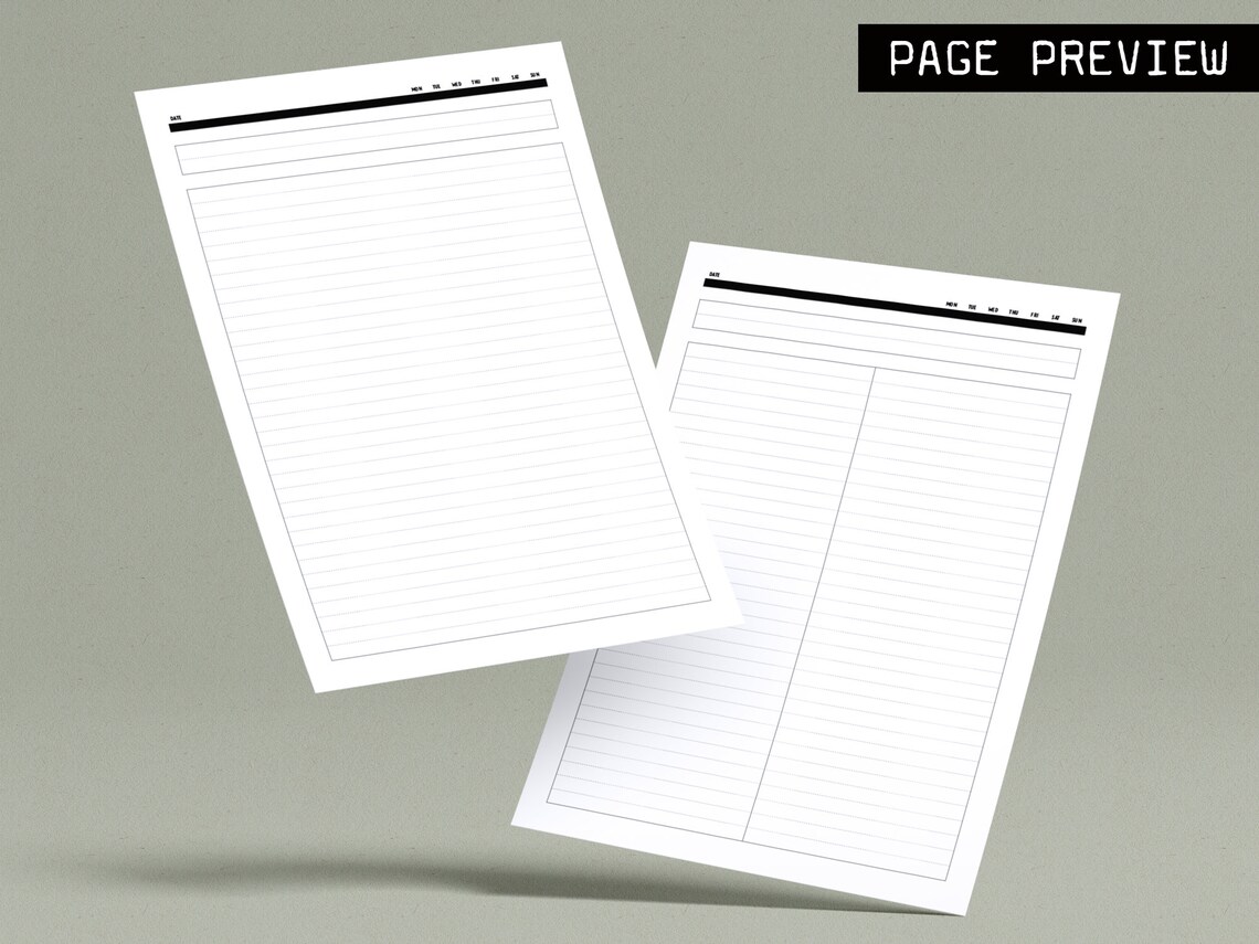 Printable Note Taking Pages for Students // A4 A5 Letter Half-letter - Etsy