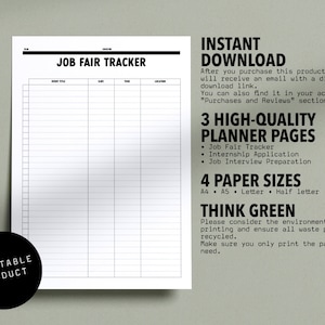 Printable Career Planner Pages for Students // A4 + A5 + Letter + Half ...