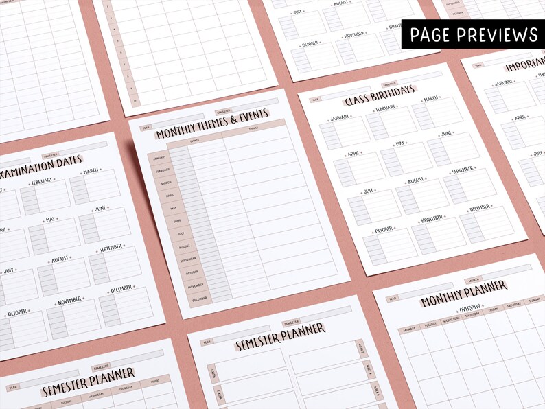 Fillable Printable Planner Bundle for Teachers // 65 Pages // - Etsy