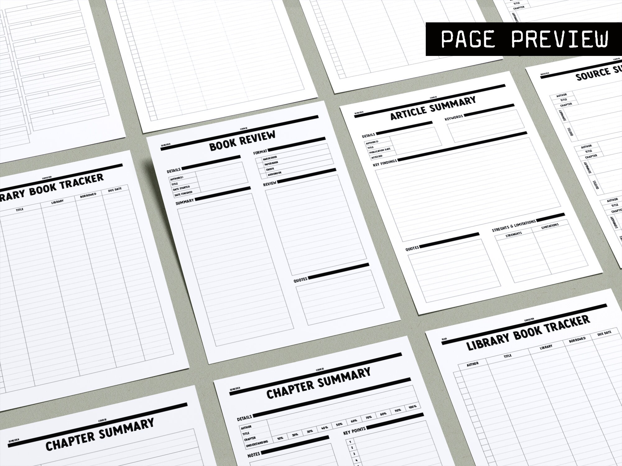 Printable Academic Mega Bundle for Students // A4 + A5 + Letter + Half ...